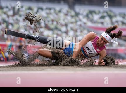 Beatriz Hatz of the United States competes in the women's T62 long jump ...