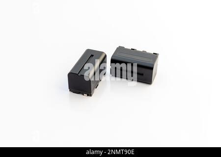 NP rechargeable batteries isolated on white background Stock Photo - Alamy