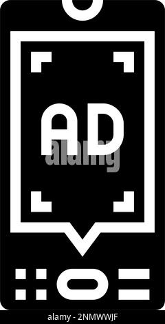 Mobile Advertising icon. Monochrome sign from content marketing ...