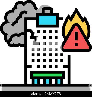 human made disasters crisis color icon vector illustration Stock Vector ...