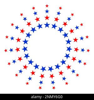 American round frame with stars symbols of the US flag Stock Vector ...