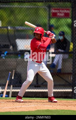 Philadelphia Phillies Jadiel Sanchez (53) bats during an Extended ...