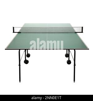 Green ping pong table isolated on white Stock Photo - Alamy