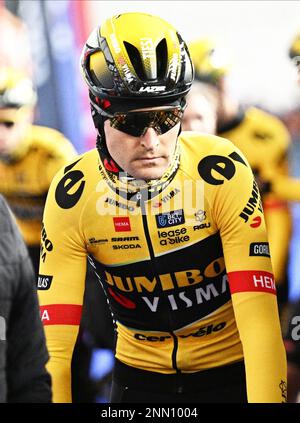 Belgian Tiesj Benoot of Team Visma-Lease a Bike and his partner Fien de ...