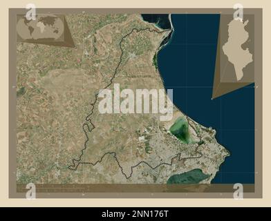 Ariana, governorate of Tunisia. High resolution satellite map ...