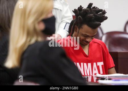 Ronnie Oneal III reacts to Daisatta Barron's remarks during his ...