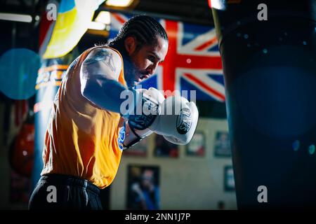 Nico Ali Walsh trains at Top Rank Gym, Monday, July 12, 2021, in Las ...