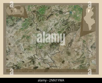 Siliana, governorate of Tunisia. High resolution satellite map Stock ...