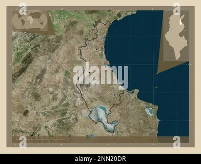Sousse, governorate of Tunisia. High resolution satellite map Stock ...