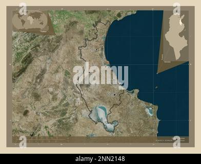 Sousse, governorate of Tunisia. High resolution satellite map ...