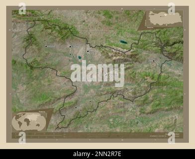 Amasya, province of Turkiye. High resolution satellite map. Locations ...