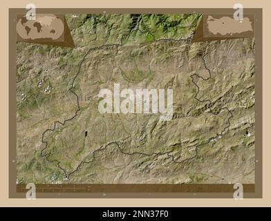 Bayburt, province of Turkiye. Low resolution satellite map. Locations ...