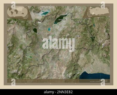 Burdur, province of Turkiye. High resolution satellite map Stock Photo ...