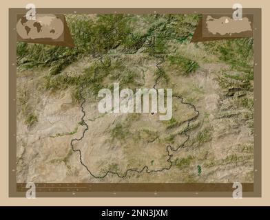 Corum, province of Turkiye. Low resolution satellite map Stock Photo ...