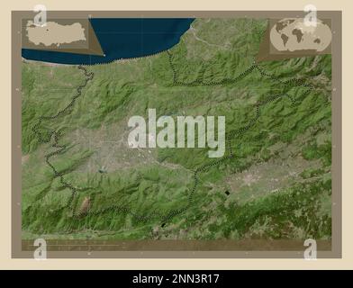 Duzce, province of Turkiye. High resolution satellite map Stock Photo ...