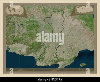 Edirne, province of Turkiye. High resolution satellite map Stock Photo ...