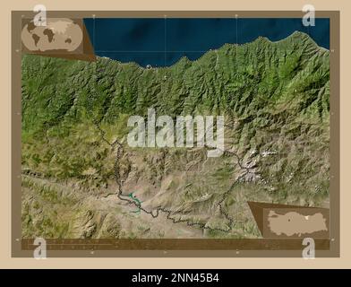 Giresun, province of Turkiye. Low resolution satellite map Stock Photo ...