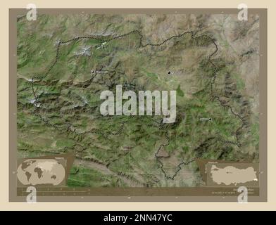 Hakkari, province of Turkiye. High resolution satellite map Stock Photo ...