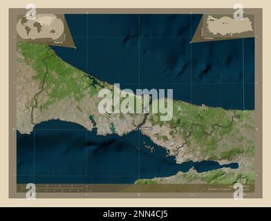 Istanbul, province of Turkiye. High resolution satellite map Stock ...