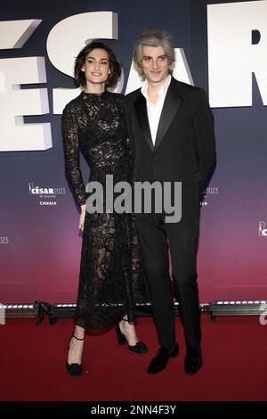Nine d Urso and Micha Lescot arrive at the 48th Cesar Film Awards at L ...