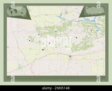 Mardin, province of Turkiye. Open Street Map. Locations and names of ...