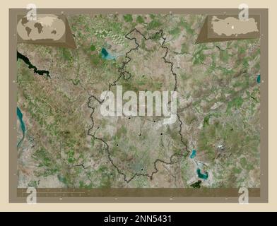 Nevsehir, province of Turkiye. High resolution satellite map. Locations ...
