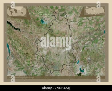 Nevsehir, province of Turkiye. High resolution satellite map. Locations ...