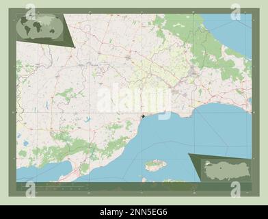 Tekirdag, province of Turkiye. Open Street Map Stock Photo - Alamy