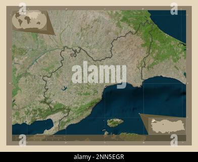 Tekirdag, province of Turkiye. High resolution satellite map Stock ...