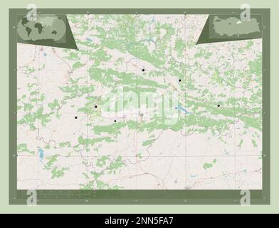 Tokat, province of Turkiye. Open Street Map. Locations and names of ...