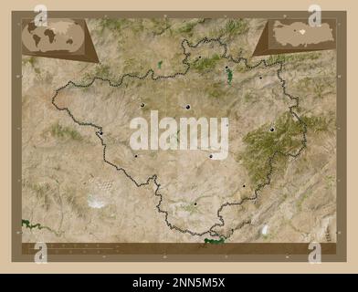 Yozgat, province of Turkiye. Low resolution satellite map Stock Photo ...