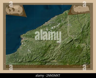 Zonguldak, province of Turkiye. Low resolution satellite map Stock ...