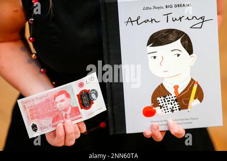 Sarah John, chief cashier of the Bank of England, with a new 50-pound ...