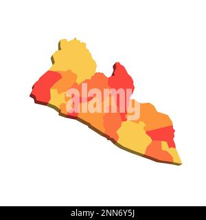Liberia political map of administrative divisions Stock Vector Image ...