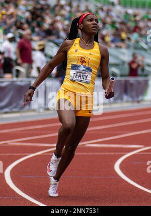 Twanisha Terry, of the United States, wins a heat during the women's ...
