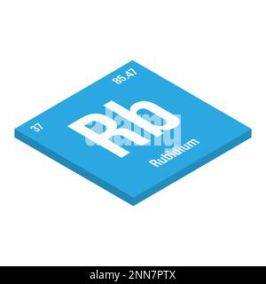 Rubidium symbol. Element number 37 of the Periodic Table of the ...
