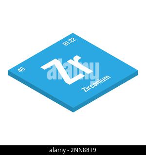 Zr Zirconium Chemical Element Periodic Table. Single vector ...