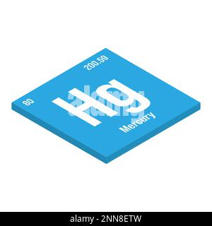 Hg Mercury Chemical Element Periodic Table. Single vector illustration ...