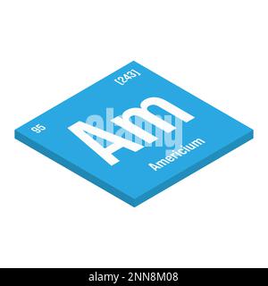 Americium chemical element. Chemical symbol with atomic number and ...