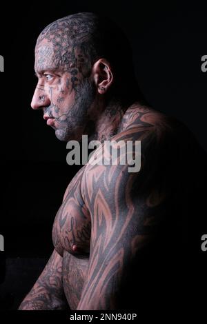Ian Griggs (aka Mr. Ink) Low Key Portrait (2 Stock Photo - Alamy