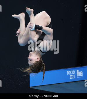 Canada's Caeli McKAY performs during Women's 10m Platform Final of 22nd ...