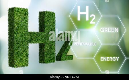 Symbol of Hydrogen H2 from grass Stock Photo - Alamy