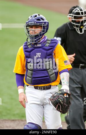 Alex Milazzo (20) of the LSU Tigers at bat against the Oklahoma Sooners ...