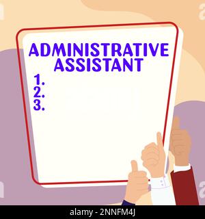Hand writing sign Administrative Assistant. Business overview ...