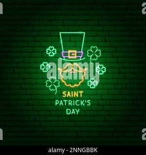 Saint Patrick Day neon light icons set. Feast of St. Patrick ...