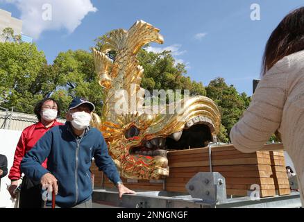Kinshachi (Kin no shachihoko), a Golden Tiger Fish Roof Ornament, is ...