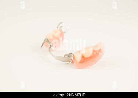 new removable dental prostheses isolated on white background Stock ...