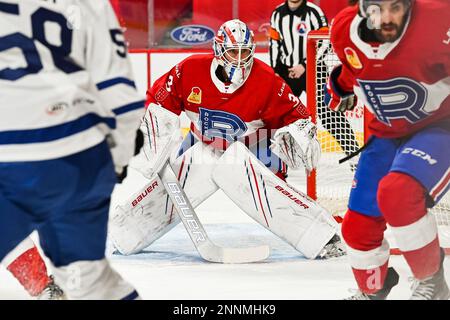 MONTREAL, QC - MARCH 14: Laval Rocket goalie Michael McNiven (3) makes ...