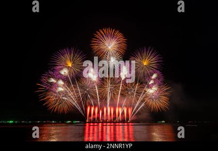 International firework festival Pattaya, Thailand. Beautiful fireworks ...