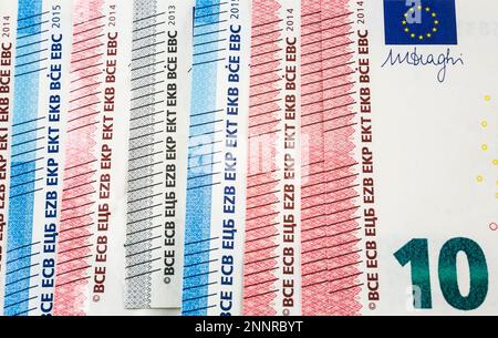 Ten Euros denomination paper currency bank notes Stock Photo - Alamy
